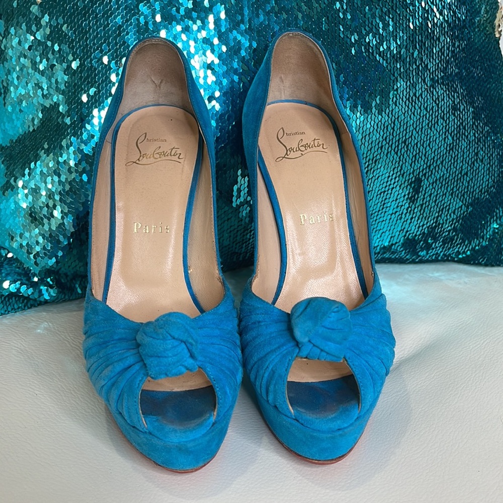 Christian Louboutin Turquoise Platform Pumps - Gem